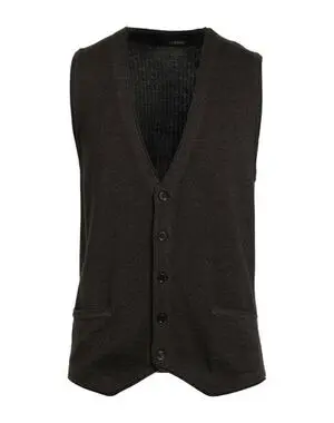 LARDINI Wool Cardigan - Dark Brown