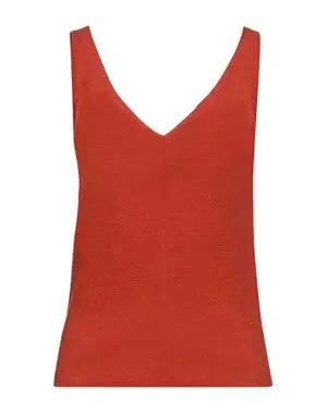 Majestic Filatures MAJESTIC FILATURES Linen-Elastane Tank Top Red