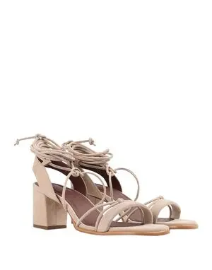 ALOHAS Sandals With Ankle Ties - Beige
