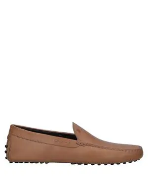 TOD'S Burgundy Leather Loafers Camel