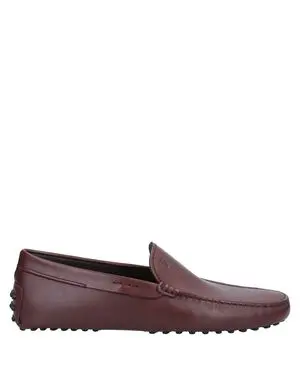 TOD'S Burgundy Leather Loafers Cocoa