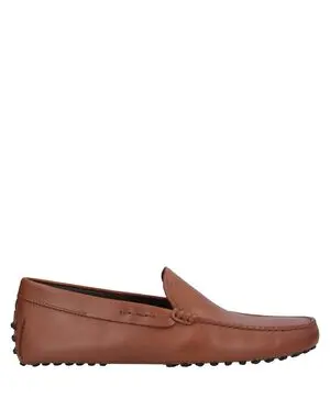 TOD'S Burgundy Leather Loafers Tan