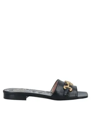 Roberto Cavalli Leather Sandals With Metal Applications
