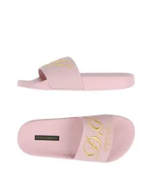Dolce & Gabbana Sandals In Calfskin And Rubber - Light Pink