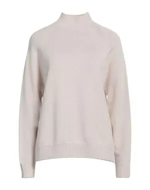 Peserico Turtleneck Virgin Wool Blend Knit Top Off White