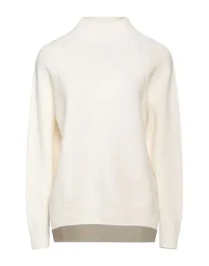 Peserico Turtleneck Virgin Wool Blend Knit Top - White