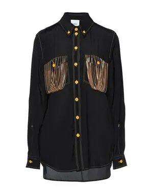 Burberry Solid Viscose Shirt With Appliqués And Fringes