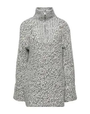 GANNI Turtleneck Two-tone Knit Top