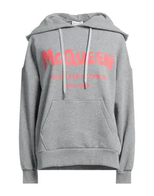 Alexander McQueen Hooded Sweatshirt With Logo Grey