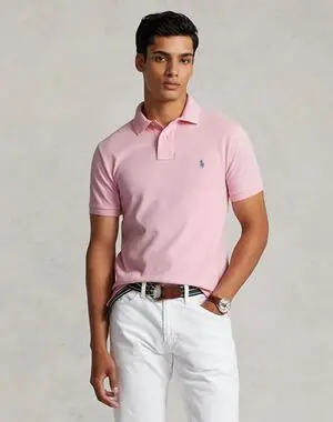 Polo Ralph Lauren Classic Fit Mesh Polo Shirt Polo Shirt Size Cotton - Pink