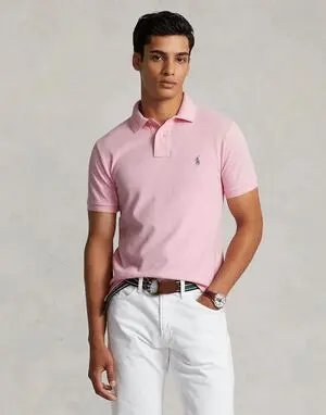Polo Ralph Lauren Classic Fit Mesh Polo Shirt Polo Shirt Size Cotton - Pink