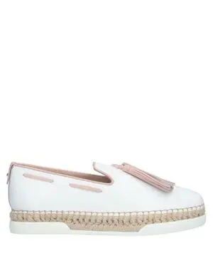 TOD'S Calfskin Espadrilles With Tassels - White