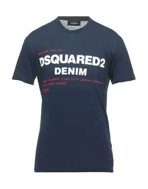Dsquared2 Man T-shirt White Size Xxl Cotton Midnight Blue