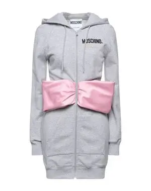 Moschino Two-tone Logo Hooded Sweatshirt Dress