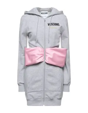 Moschino Two-tone Logo Hooded Sweatshirt Dress