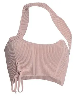 ANDREĀDAMO Knitted Crop Top - Pink