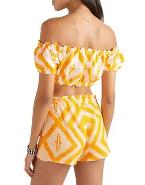 LEMLEM Woven Crop Top - Yellow
