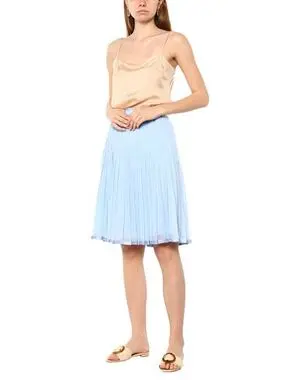 Burberry Crepe Pleated Midi Skirt - Blue