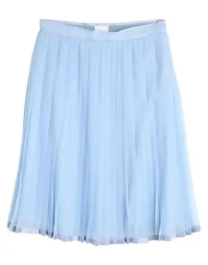 Burberry Crepe Pleated Midi Skirt - Blue