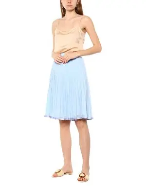 Burberry Crepe Pleated Midi Skirt - Blue