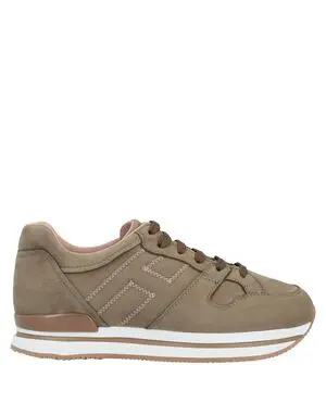 Hogan Low-Top Leather Sneakers Military Green
