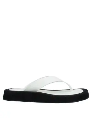 THE ROW Leather Thong Sandals With Wedge Heel