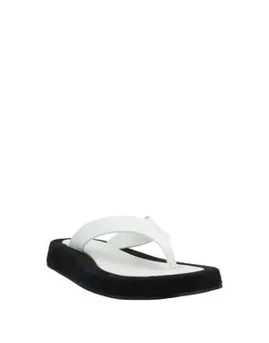 THE ROW Leather Thong Sandals With Wedge Heel