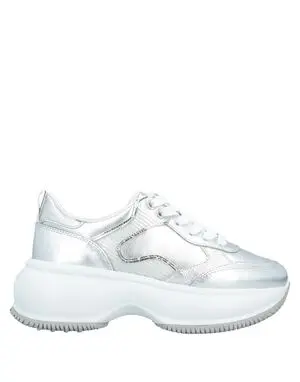Hogan Soft Leather Sneakers - Silver