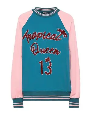 Dolce & Gabbana Cotton Sweatshirt With Crystal And Bead Embellishments