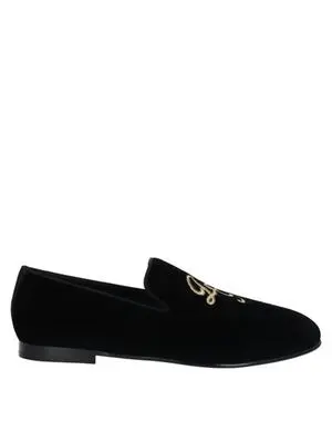 Dolce & Gabbana Burgundy Textile Loafers Black