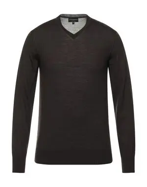 Emporio Armani Virgin Wool Sweater Dark Brown