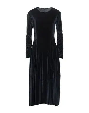 High Midi Flared Velvet Dress