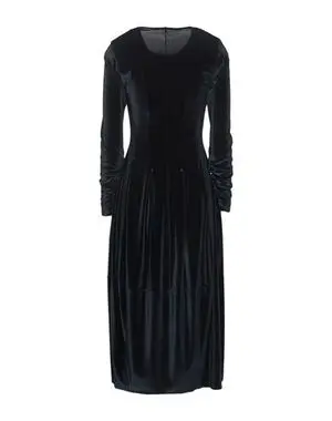 High Midi Flared Velvet Dress