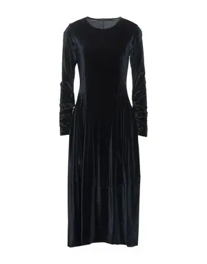 High Midi Flared Velvet Dress