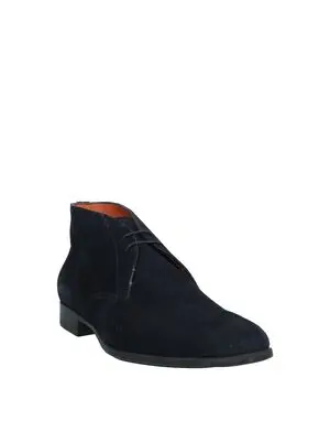 Santoni Ankle Boots In Leather - Blue