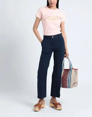 See By Chloé Flared Canvas Pants - Blue