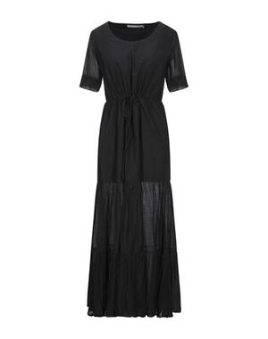European Culture Maxi Dress Size Cotton, Ramie, Viscose - Black