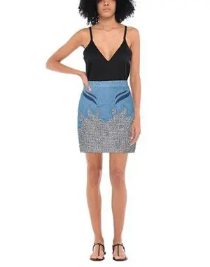 Pinko Flared Denim Tweed Skirt