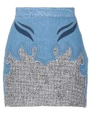 Pinko Flared Denim Tweed Skirt