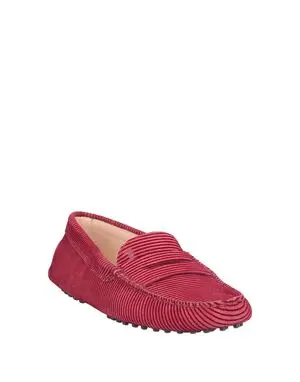 TOD'S Loafers In Leather And Textile Fibers - Red
