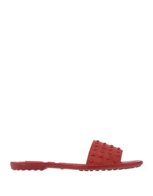 TOD'S Sandals In Leather And Textile Fibers Brick Red