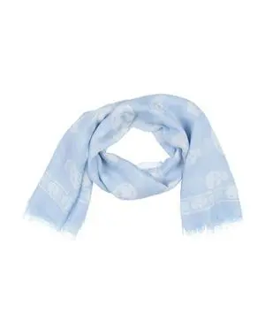 Alexander McQueen Woman Scarf White Size - Modal, Silk Blue