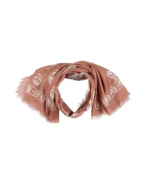 Alexander McQueen Woman Scarf White Size - Modal, Silk Light Brown