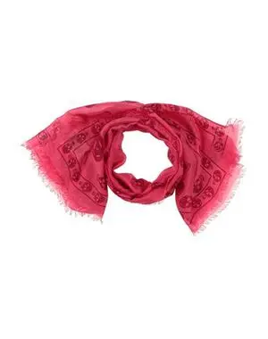 Alexander McQueen Woman Scarf White Size - Modal, Silk Magenta