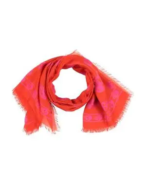 Alexander McQueen Woman Scarf White Size - Modal, Silk Tomato Red