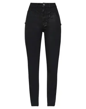 High Jeans In Cotton And Elastane - Black