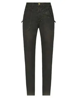 High Jeans In Cotton And Elastane - Green