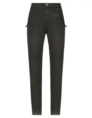 High Jeans In Cotton And Elastane - Green