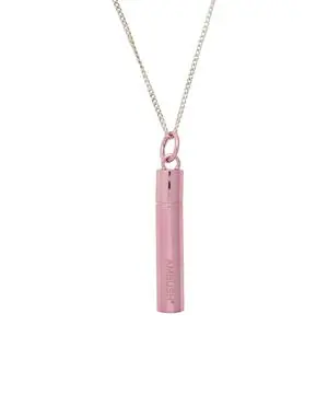 AMBUSH AMBUSH Sterling Silver Logo Necklace Fuchsia