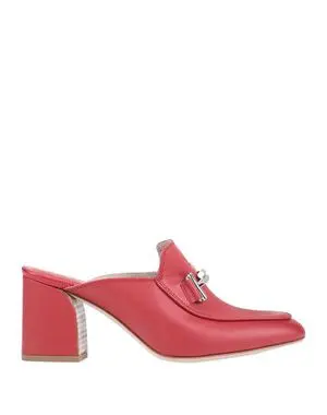Red Leather Mules